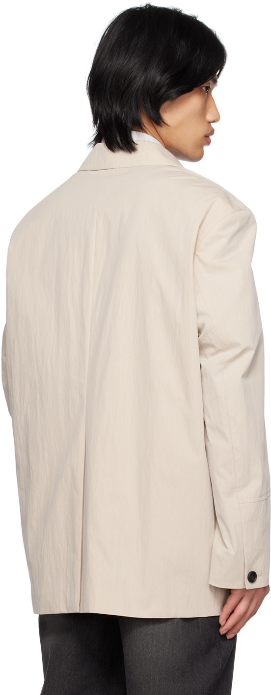 Solid Homme Beige Oversized Blazer Solid Homme