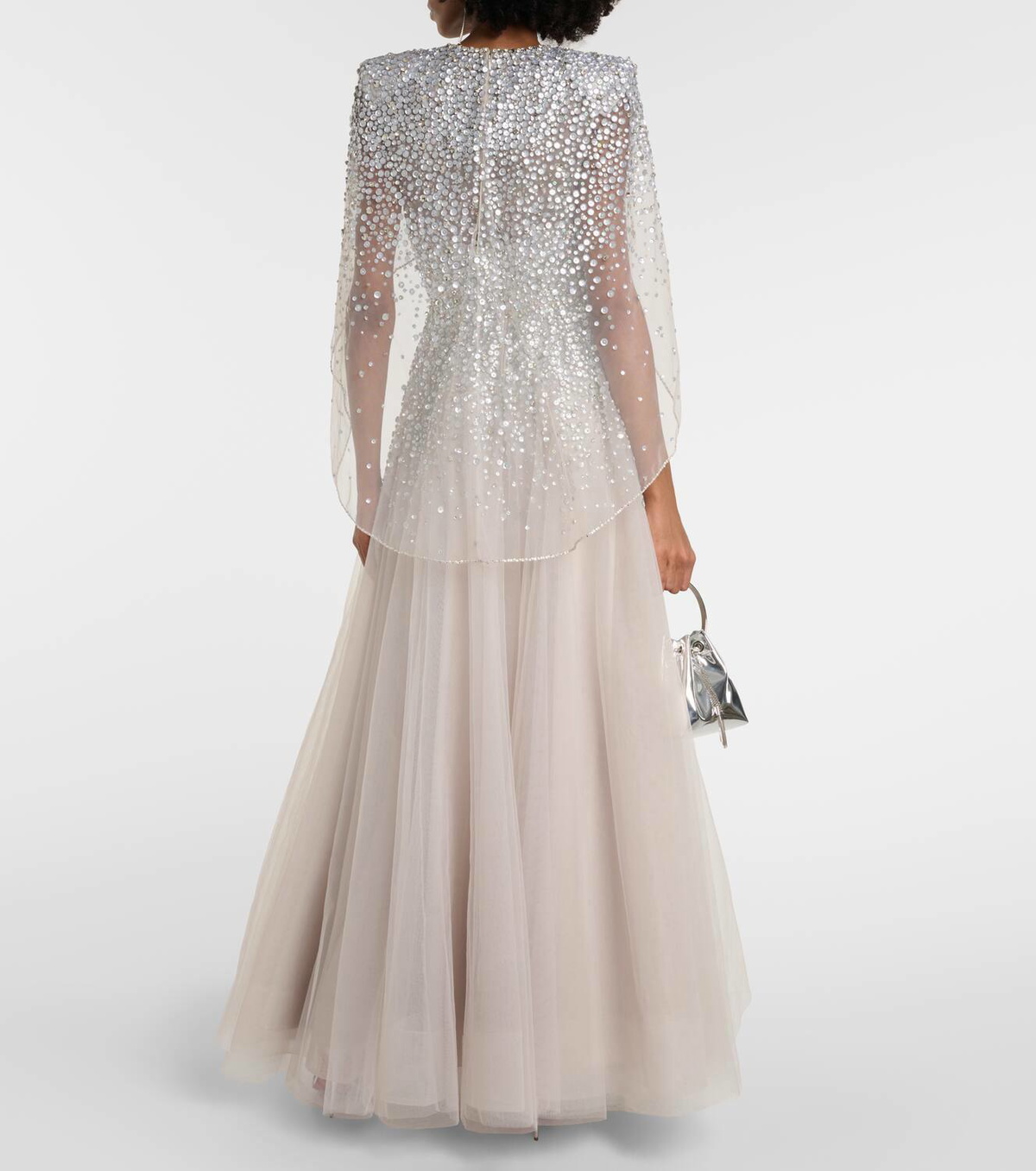 Jenny Packham Osha embellished caped tulle gown Jenny Packham