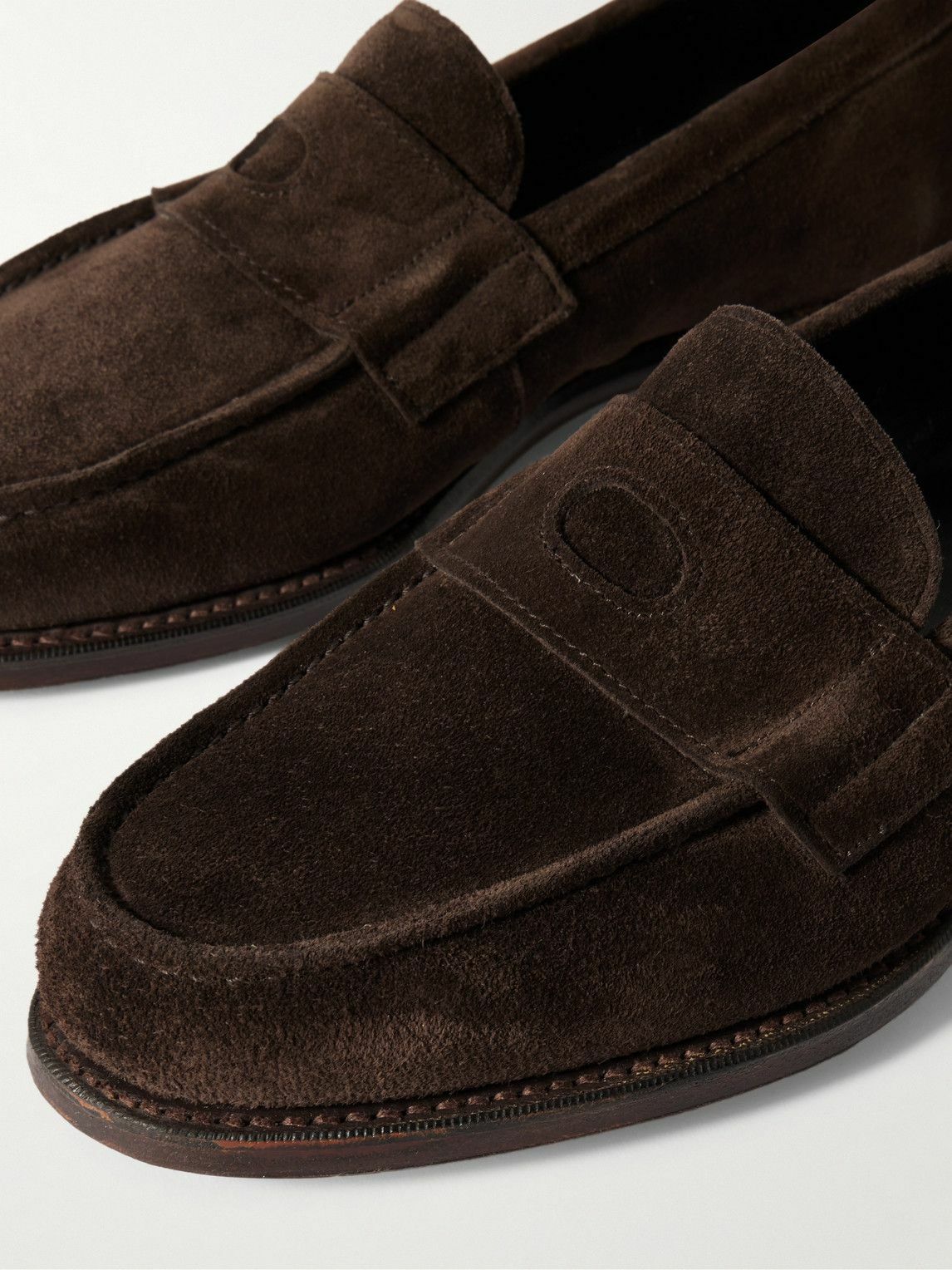 Drake's - Charles Suede Penny Loafers - Brown Drake's