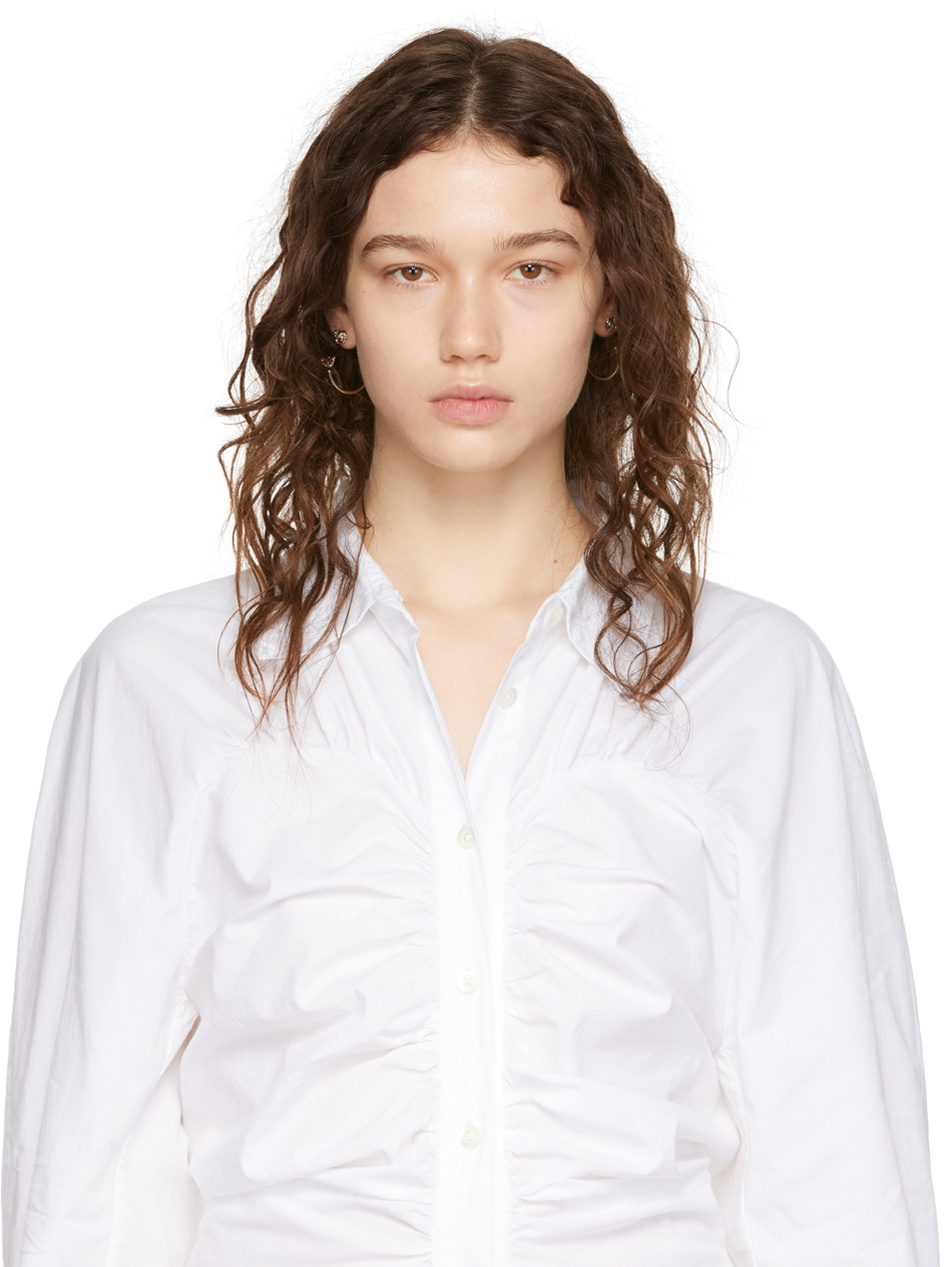 D'heygere Silver & Pink Solitaire Hoops D'heygere