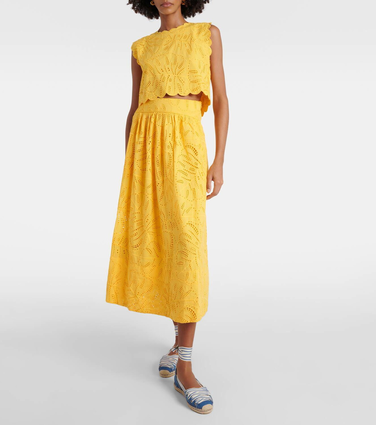 Farm Rio Monstera broderie anglaise maxi skirt Farm Rio