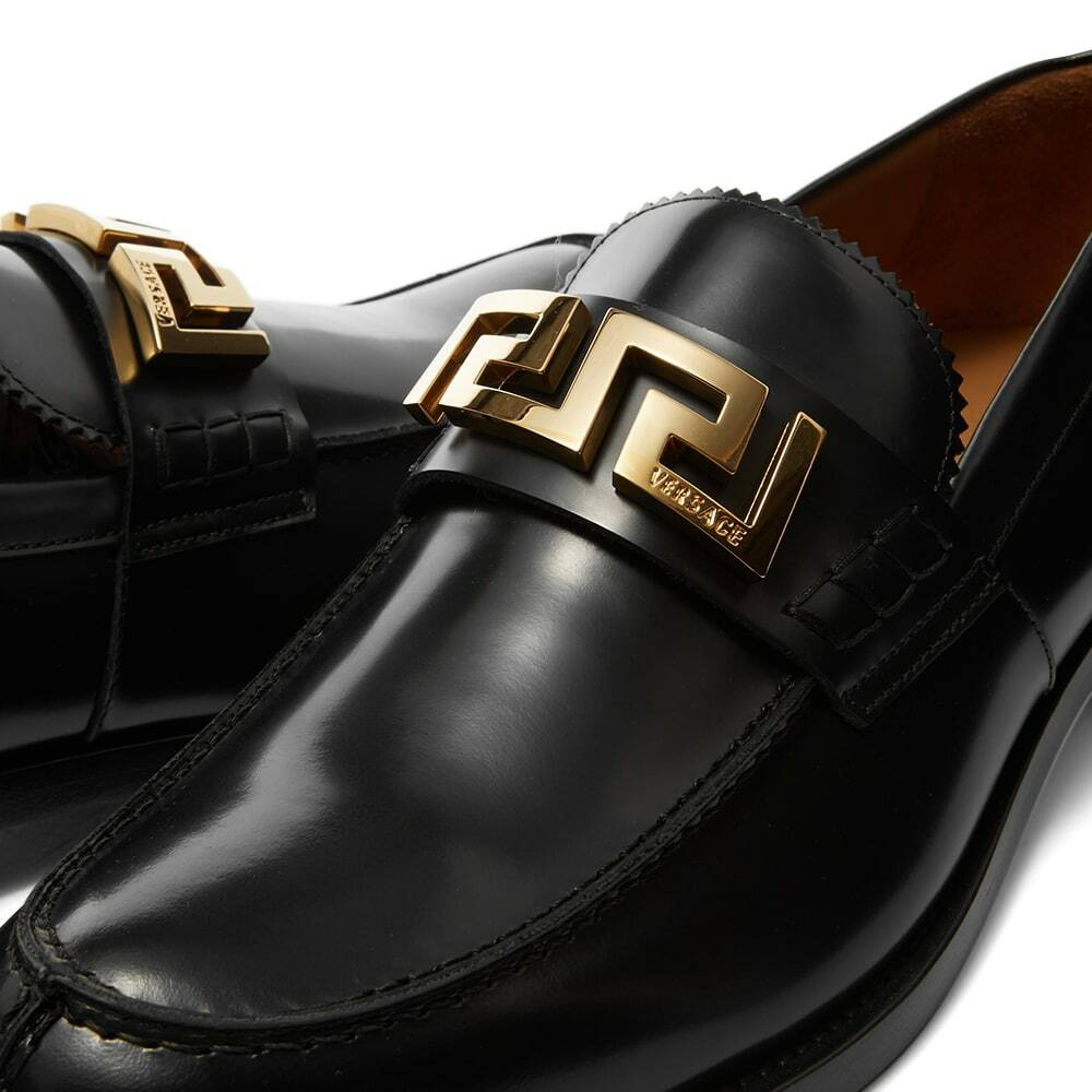 Versace Men's Greek Loafer in Black/Gold Versace