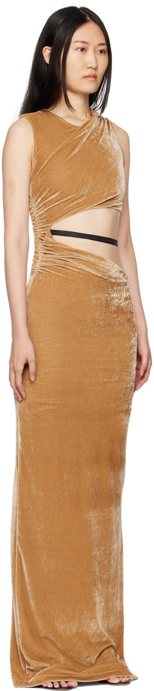 Atlein Brown Cutout Maxi Dress Atlein