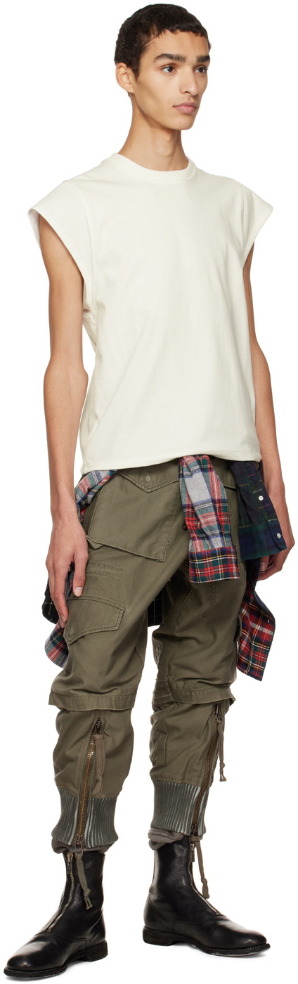 Sebastien Ami. White Cut-Off T-Shirt