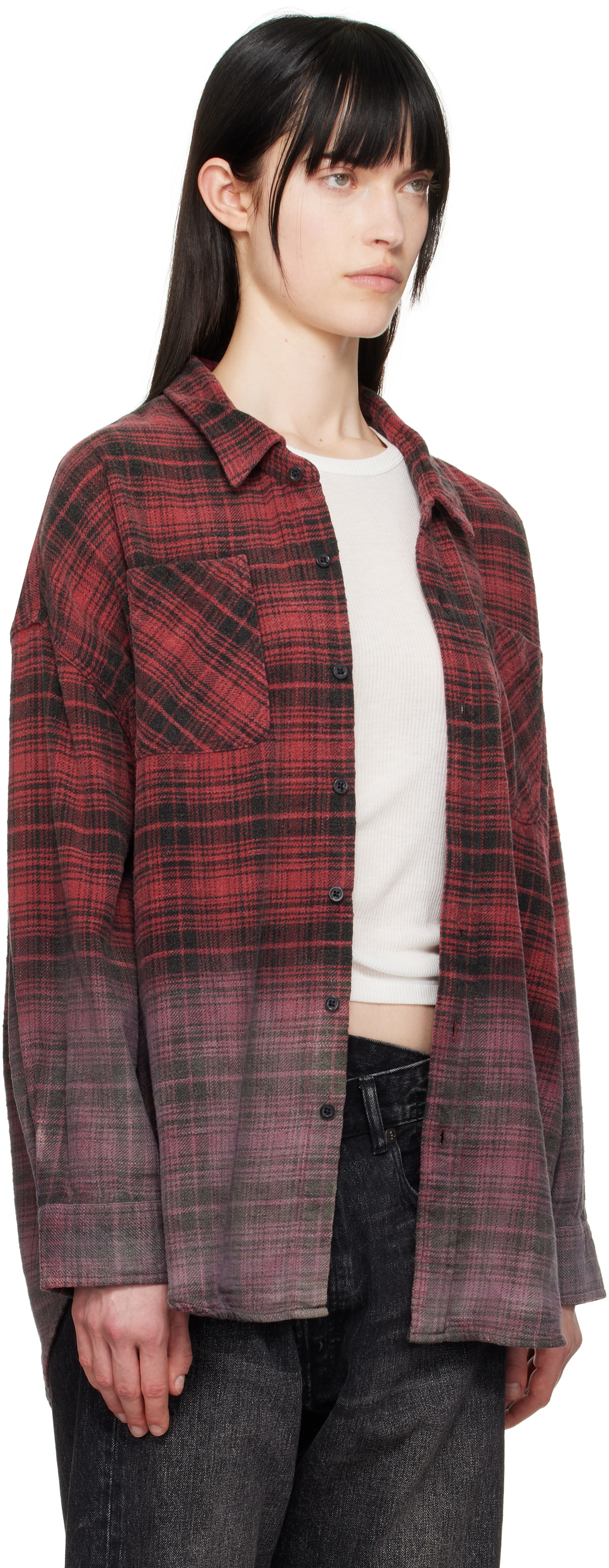 R13 Red Drop Neck Work Shirt R13