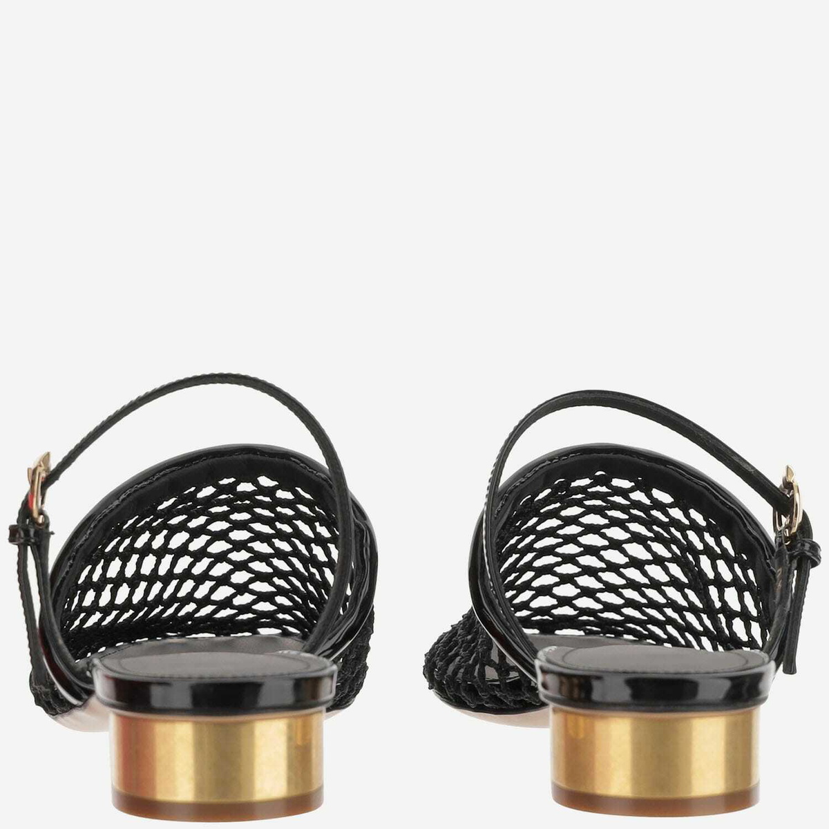 Ferragamo Mesh And Leather Mules Salvatore Ferragamo