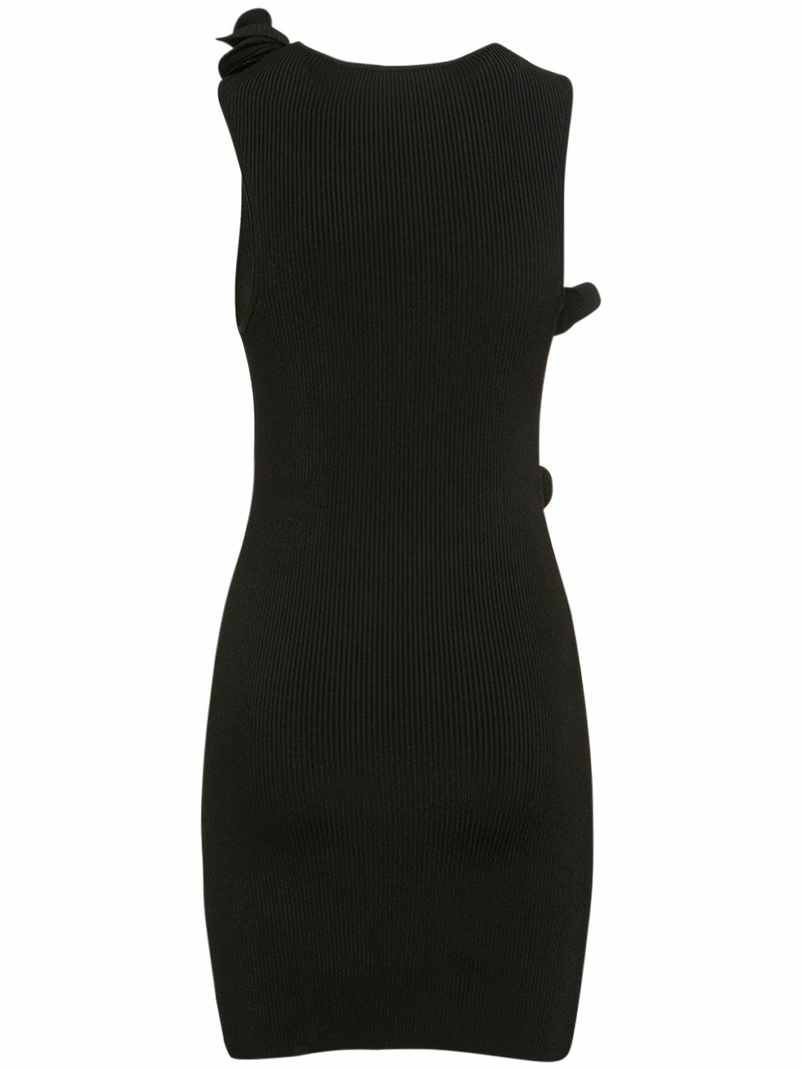 COPERNI - Asymmetric Flower Knit Mini Dress Coperni