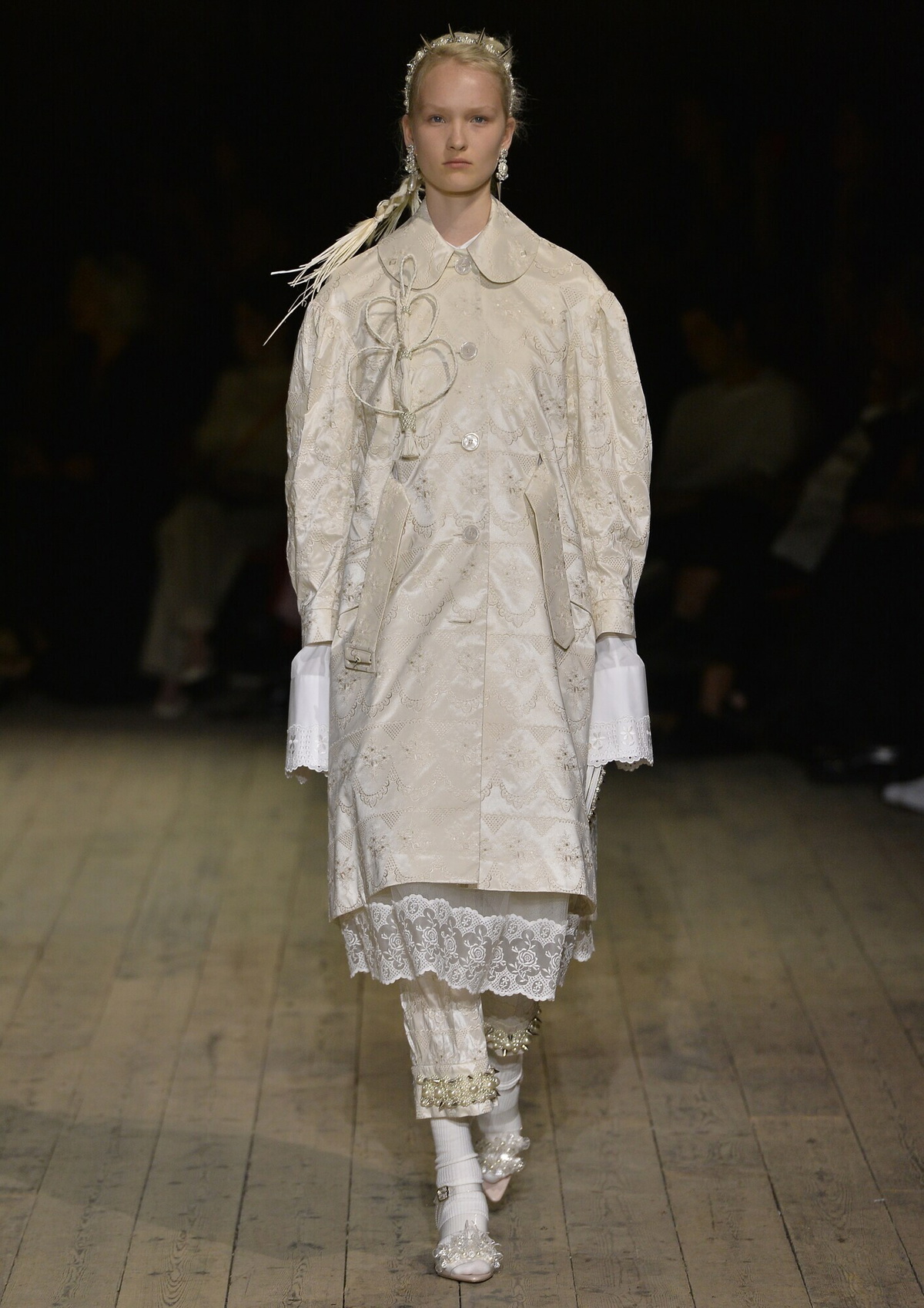 Simone Rocha - Lace-taffeta duster coat Simone Rocha