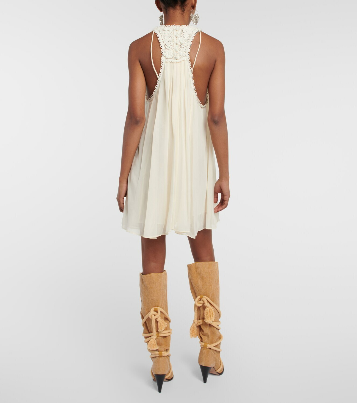 Isabel Marant - Embellished crochet and silk minidress Isabel Marant