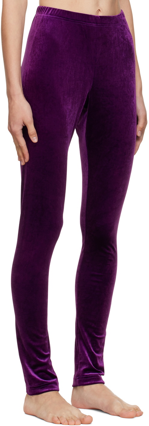 Junya Watanabe Purple Elasticized Leggings Junya Watanabe