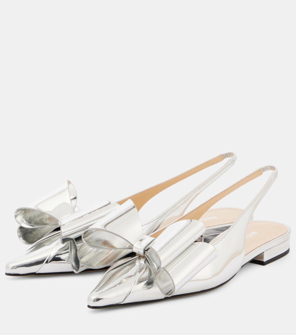 Mach & Mach Le Cadeau bow-detail leather slingback flats MACH & MACH