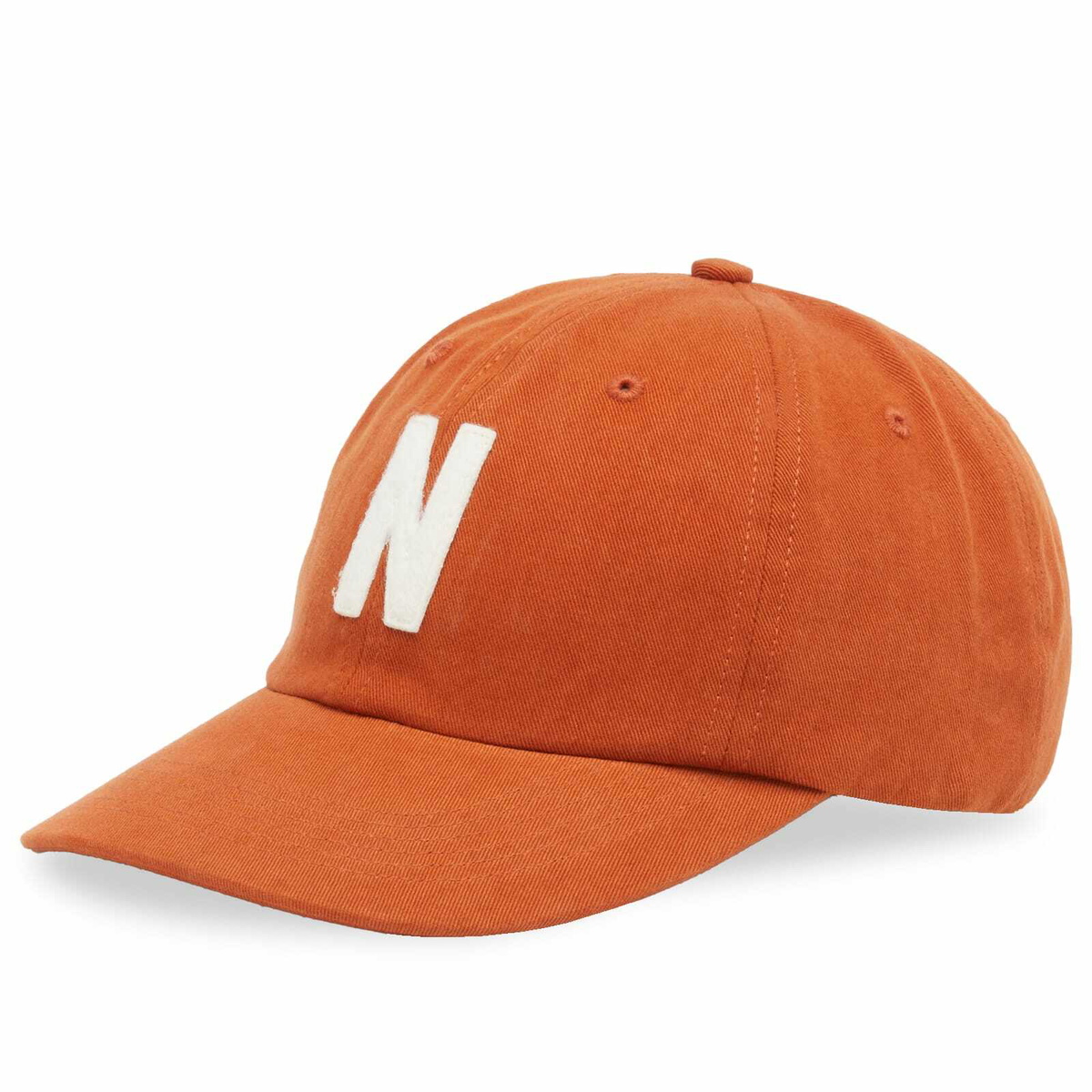 Norse Projects Men's Felt N Twill Sports Cap in Burnt Ochre Norse Projects
