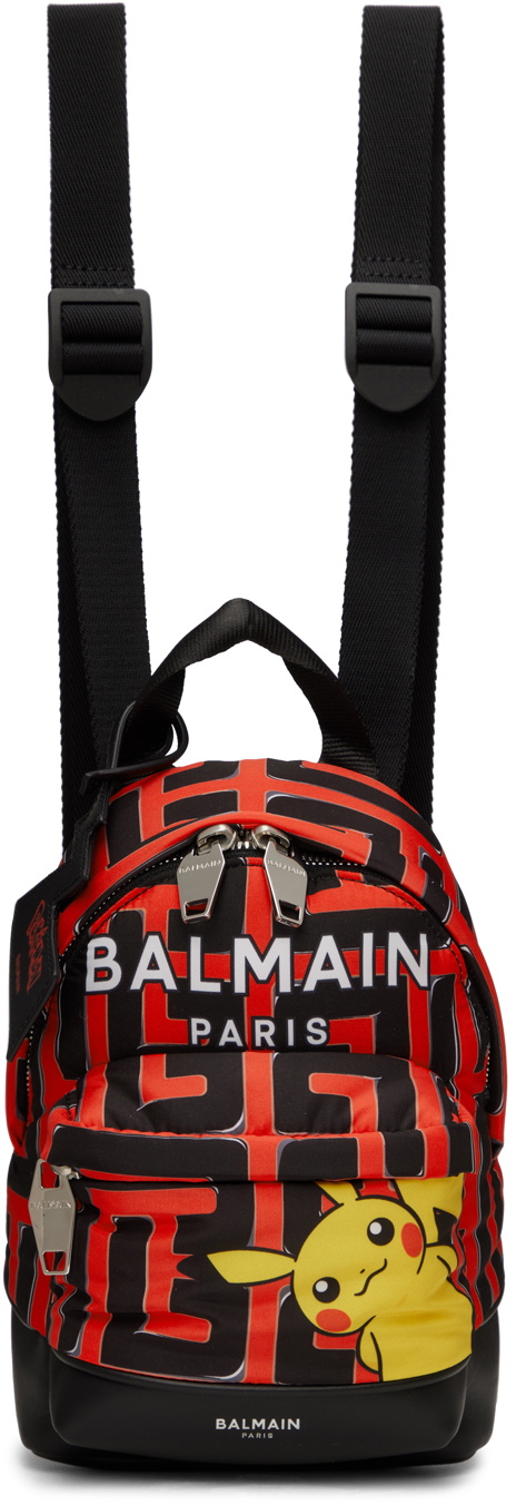 Balmain Black & Red Pokémon Edition Mini City Backpack Balmain