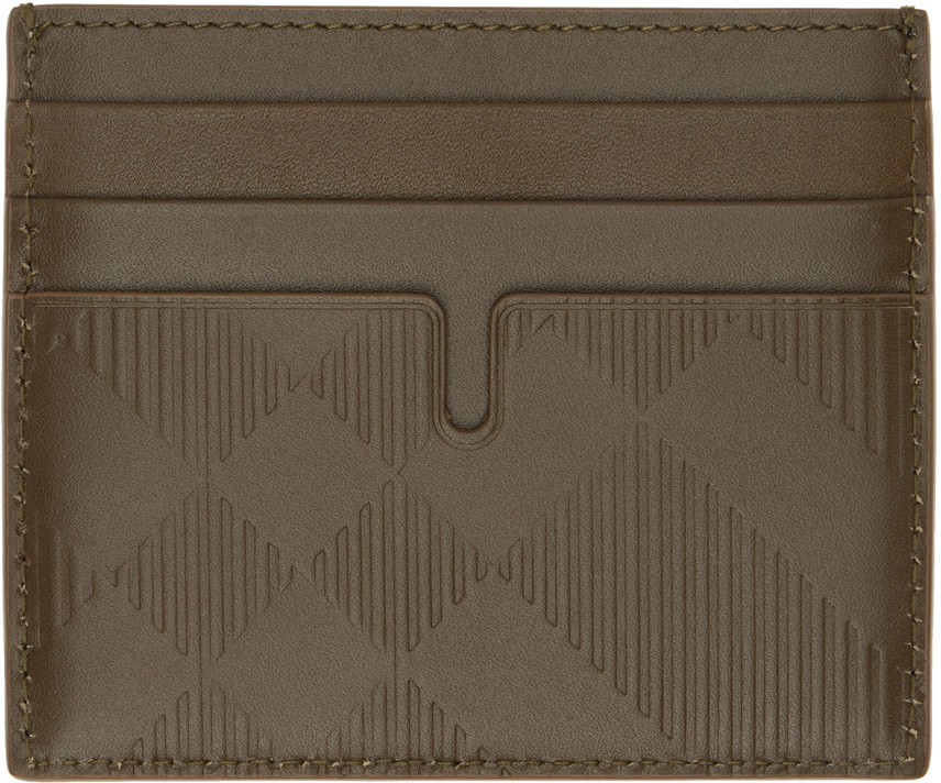 Burberry Brown Tall Embossed Check Card Holder Burberry
