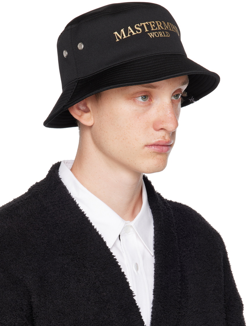 mastermind WORLD Black Embroidered Bucket Hat MASTERMIND WORLD