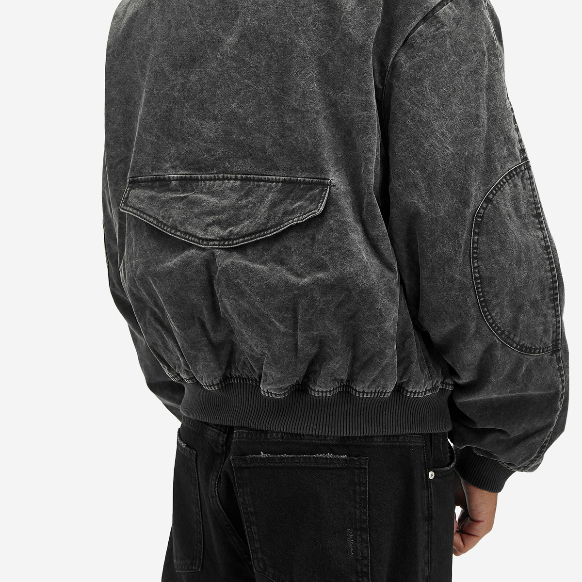 Represent Men's Inset Sleeve Bomber Jacket in Stained Black Represent