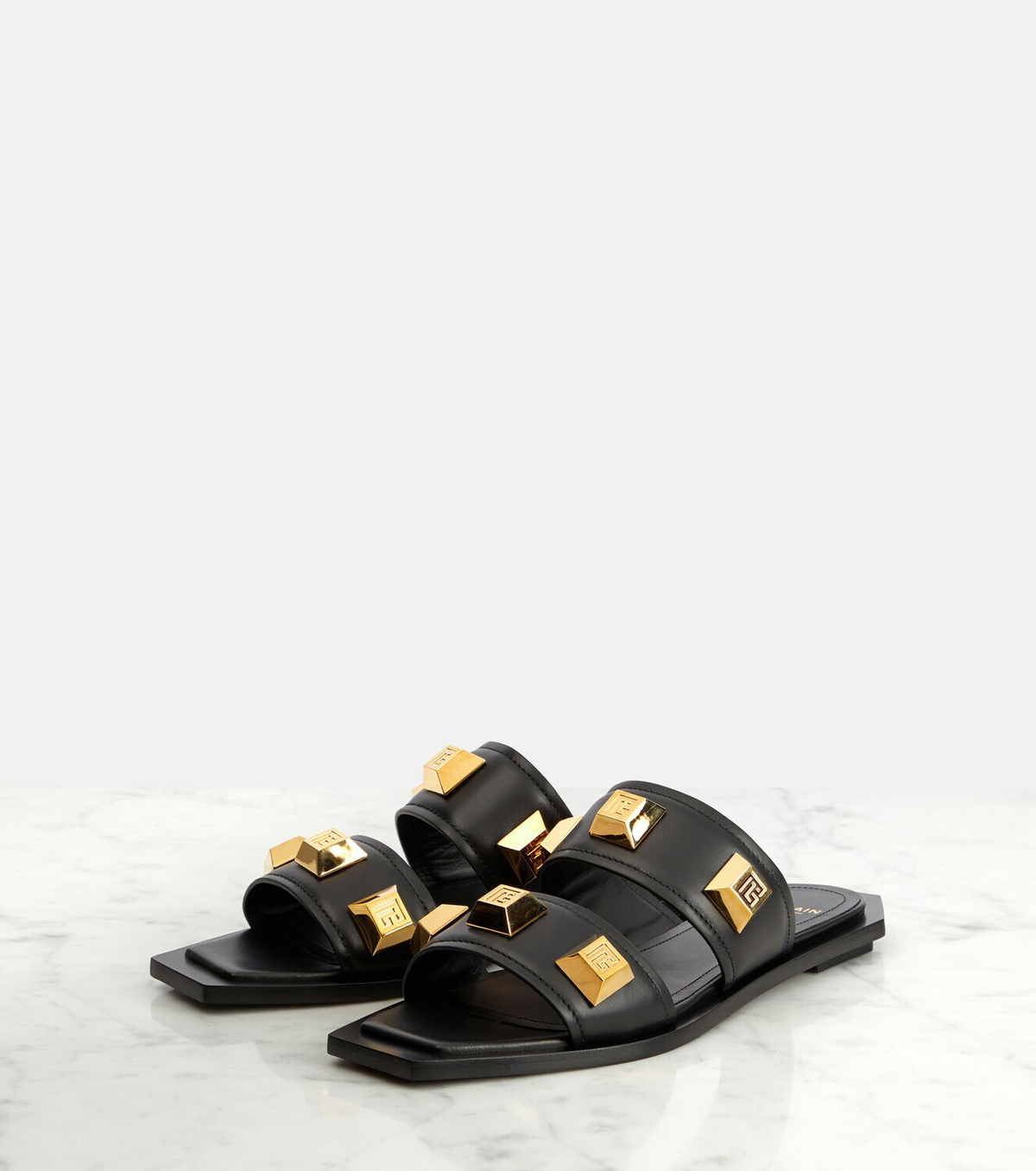 Balmain Studded leather slides Balmain
