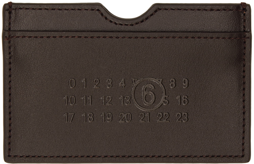 MM6 Maison Margiela Brown Embossed Card Holder MM6 Maison Margiela