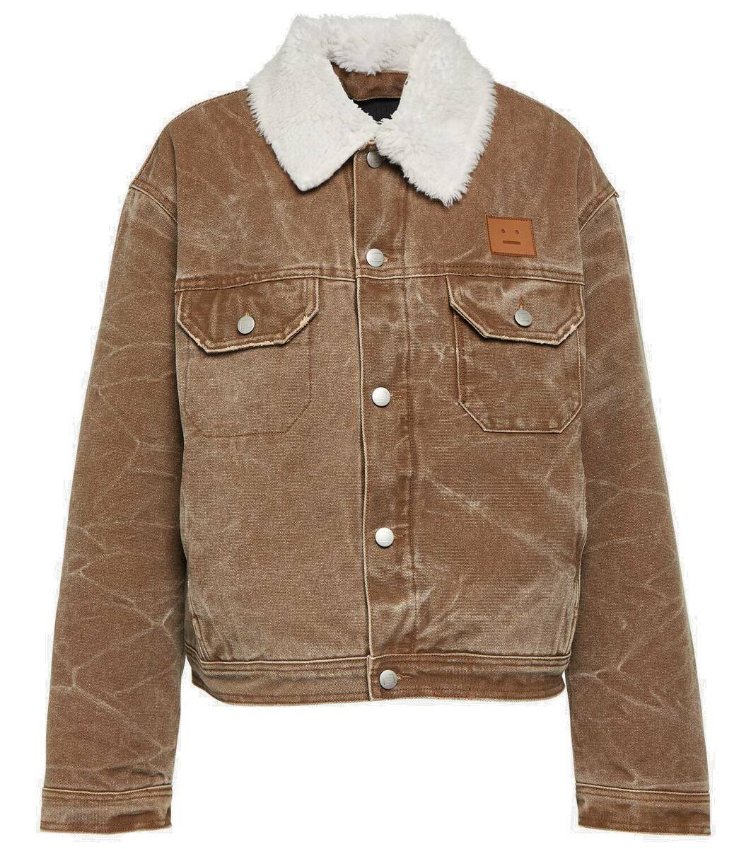 Acne Studios Cotton denim jacket with shearling Acne Studios