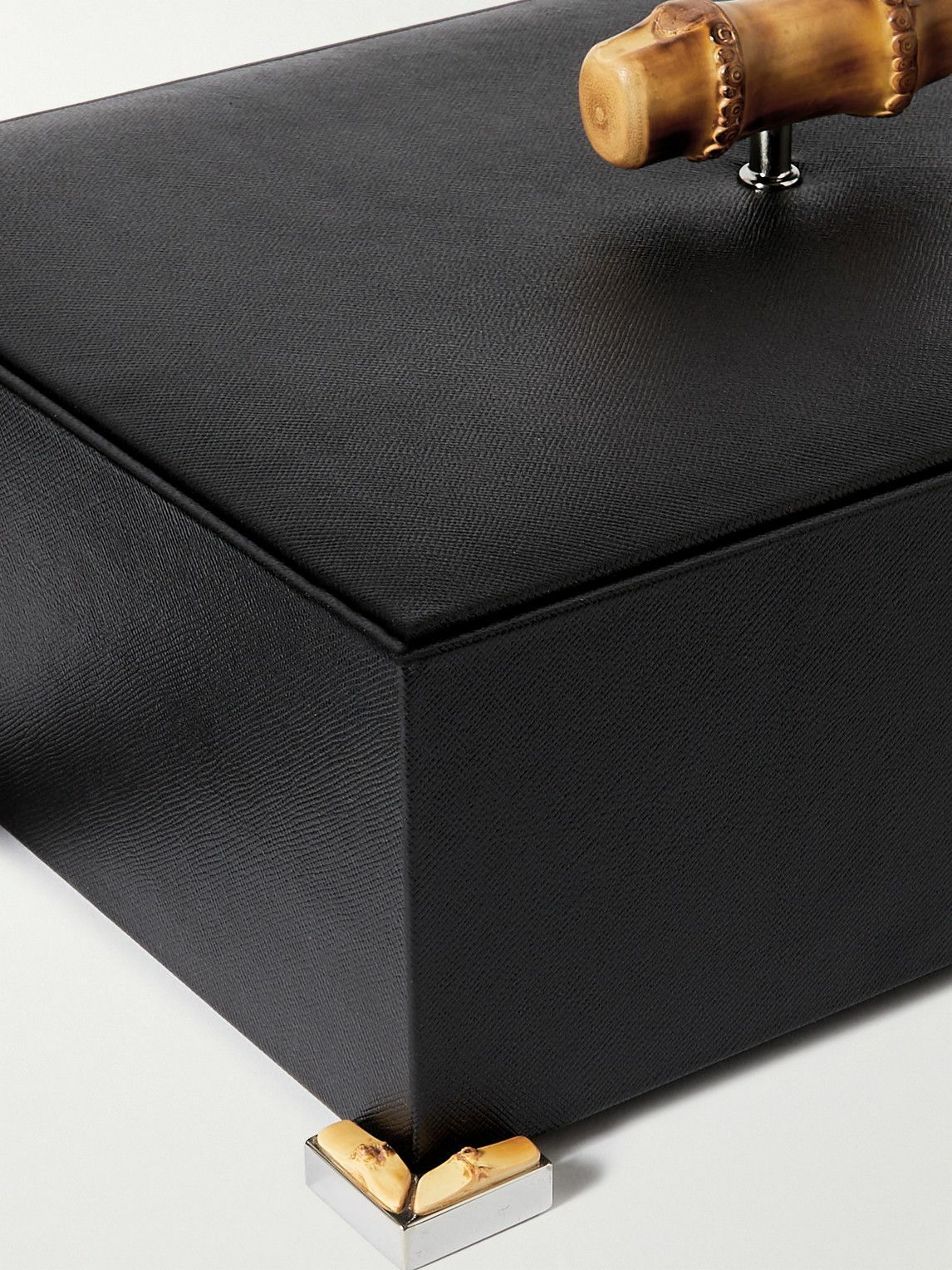 Lorenzi Milano - Textured-Leather and Bamboo Jewellery Coffret Lorenzi ...