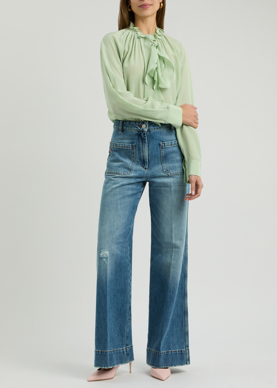 Victoria Beckham Alina Distressed Straight-leg Jeans Denim Victoria Beckham