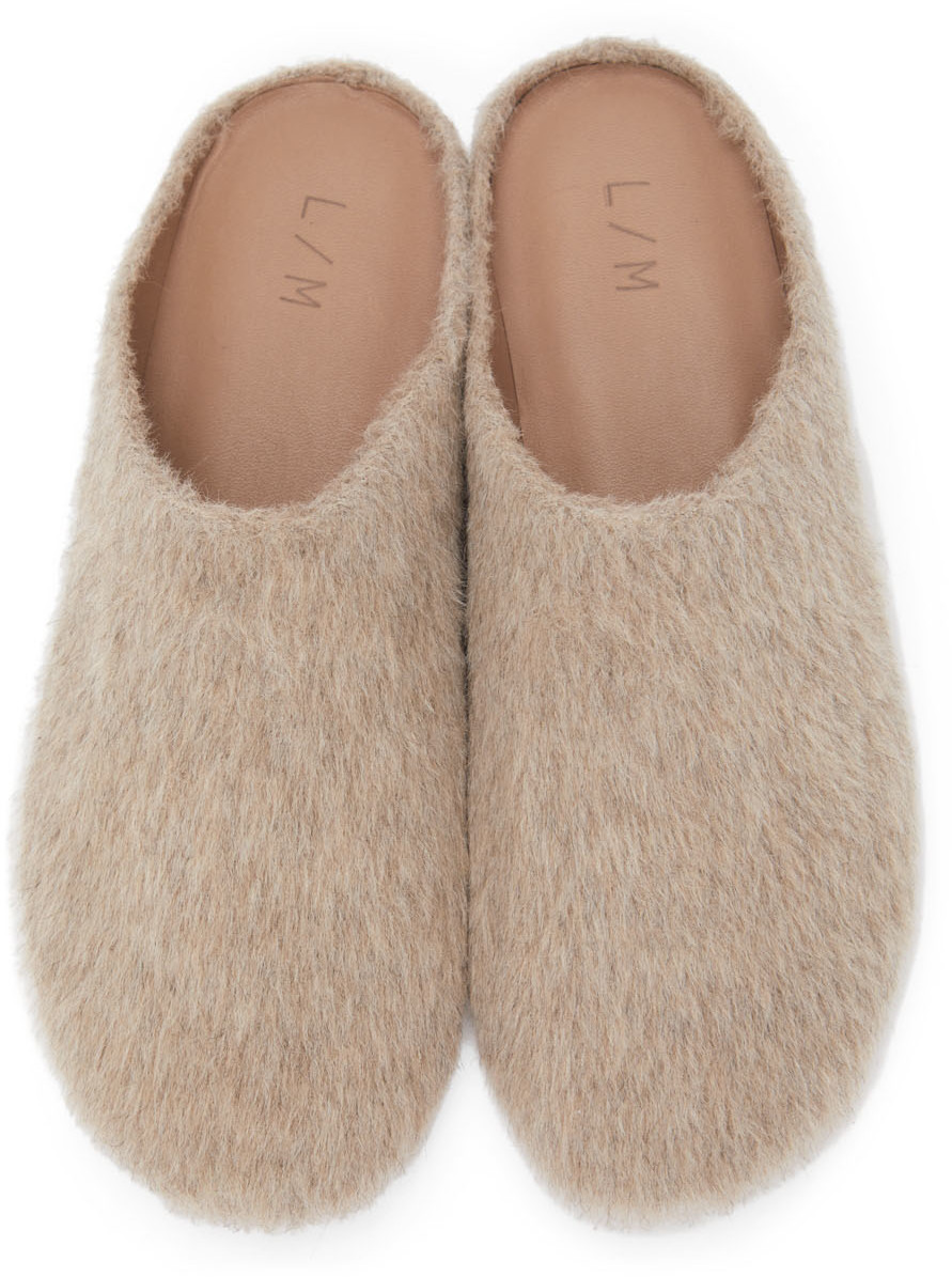 Lauren Manoogian Beige Brushed Vault Mules Lauren Manoogian