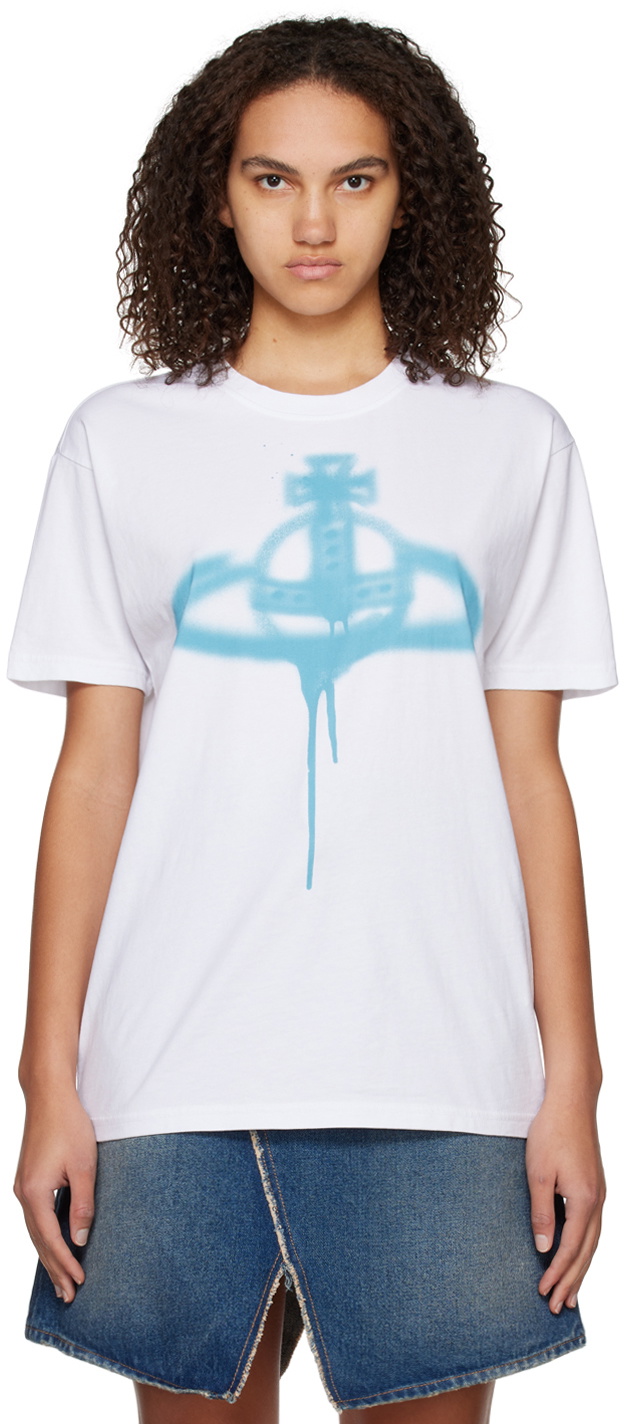 Vivienne Westwood White Spray Orb Classic T-Shirt Vivienne Westwood