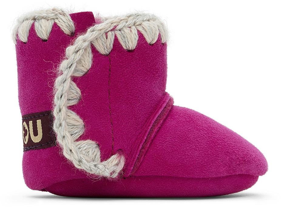 Mou Baby Pink Velcro Suede Pre-Walkers Mounser