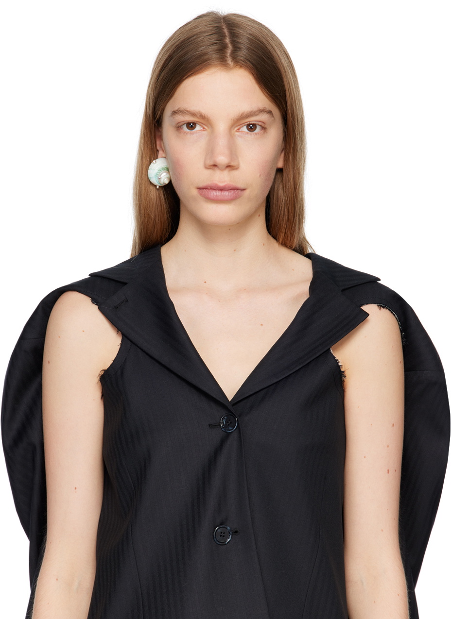 Acne Studios White Ahlada Shell Single Earring Acne Studios