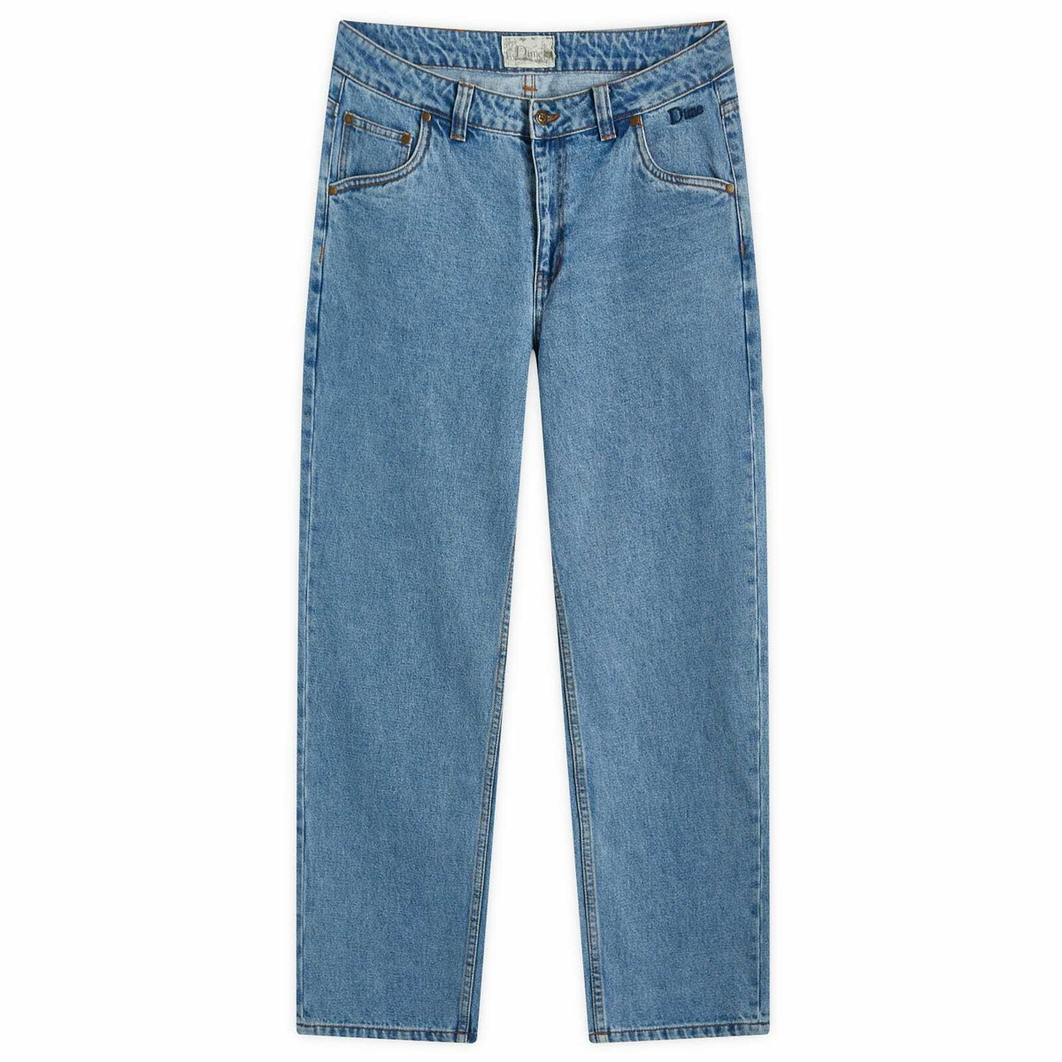 Dime Men's Classic Relaxed Denim Jeans in Blue Washed Dime