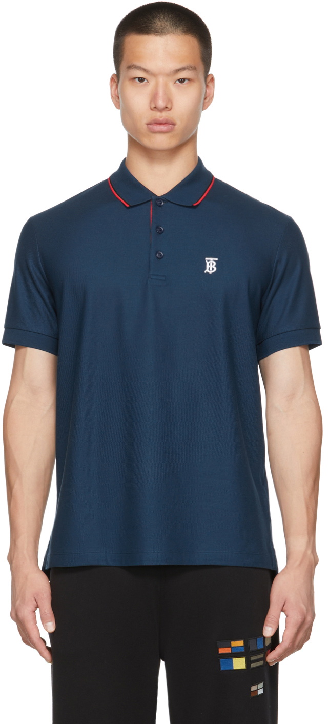 Burberry Blue Monogram Motif Polo Burberry