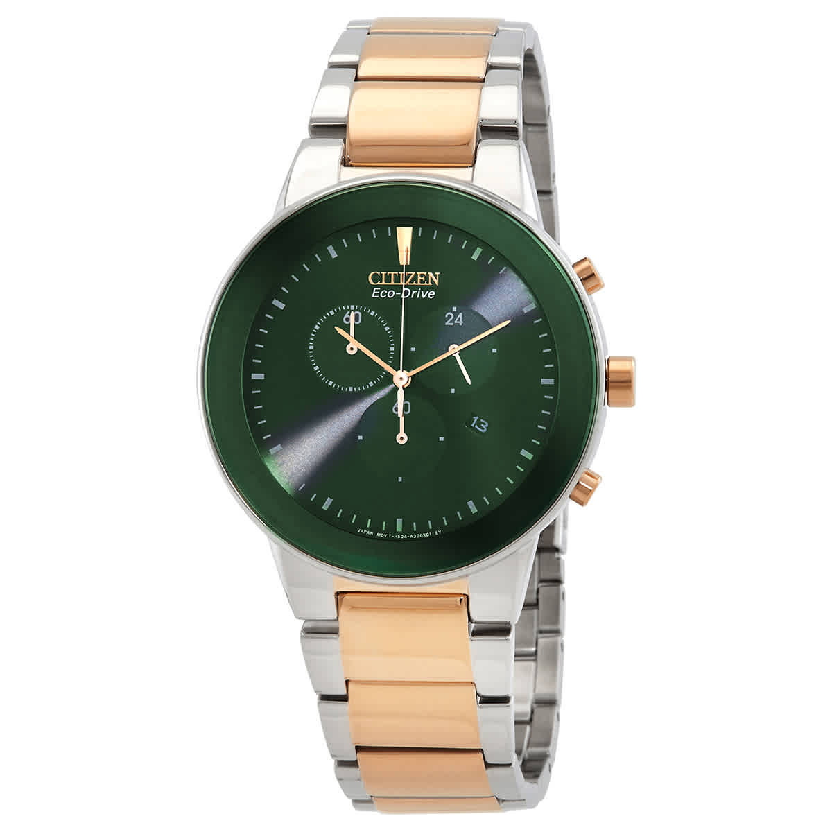 Citizen Chronograph GMT Eco-Drive Green Dial Mens Watch AT2244-84X Citizen