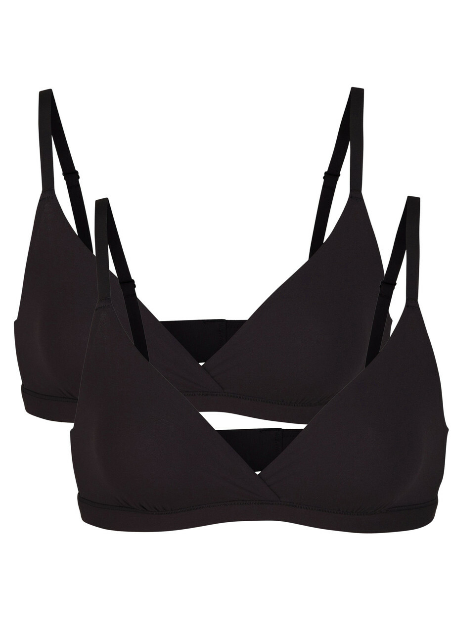 Skims Stretch-jersey Crossover Bralette set of two Black SKIMS