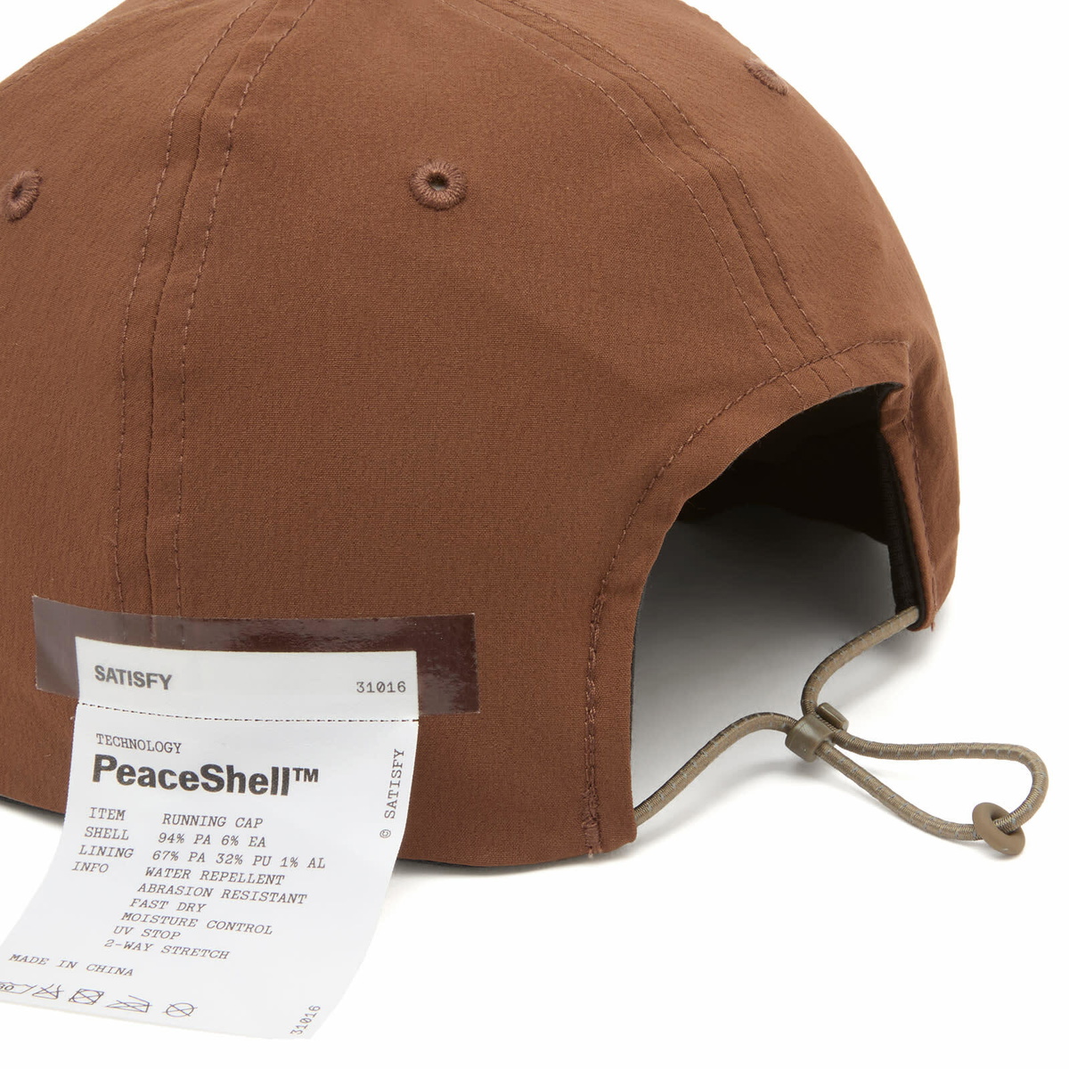 Satisfy Men's PeaceShell Running Cap in Brown Satisfy