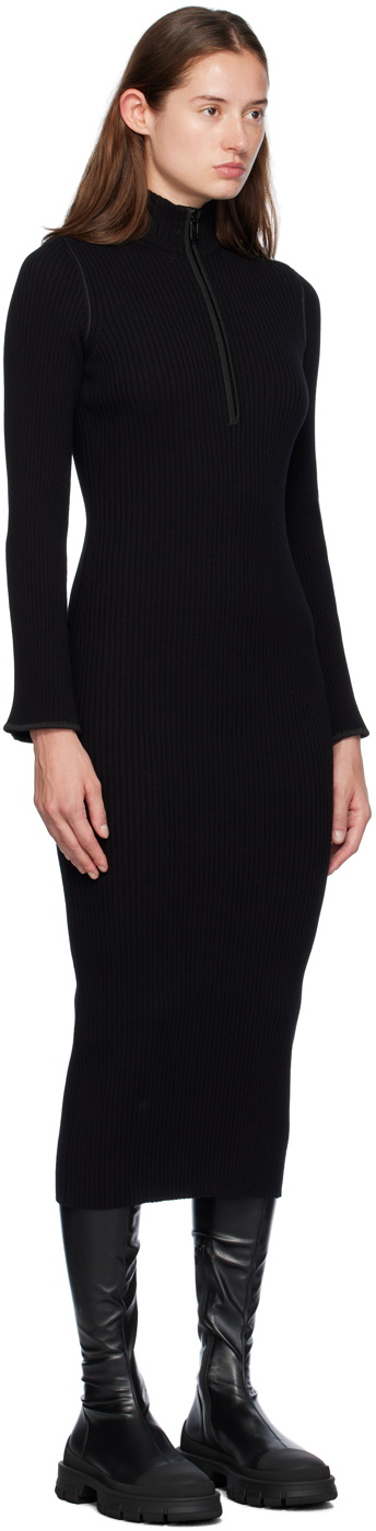 Moncler Black Wool Midi Dress Moncler