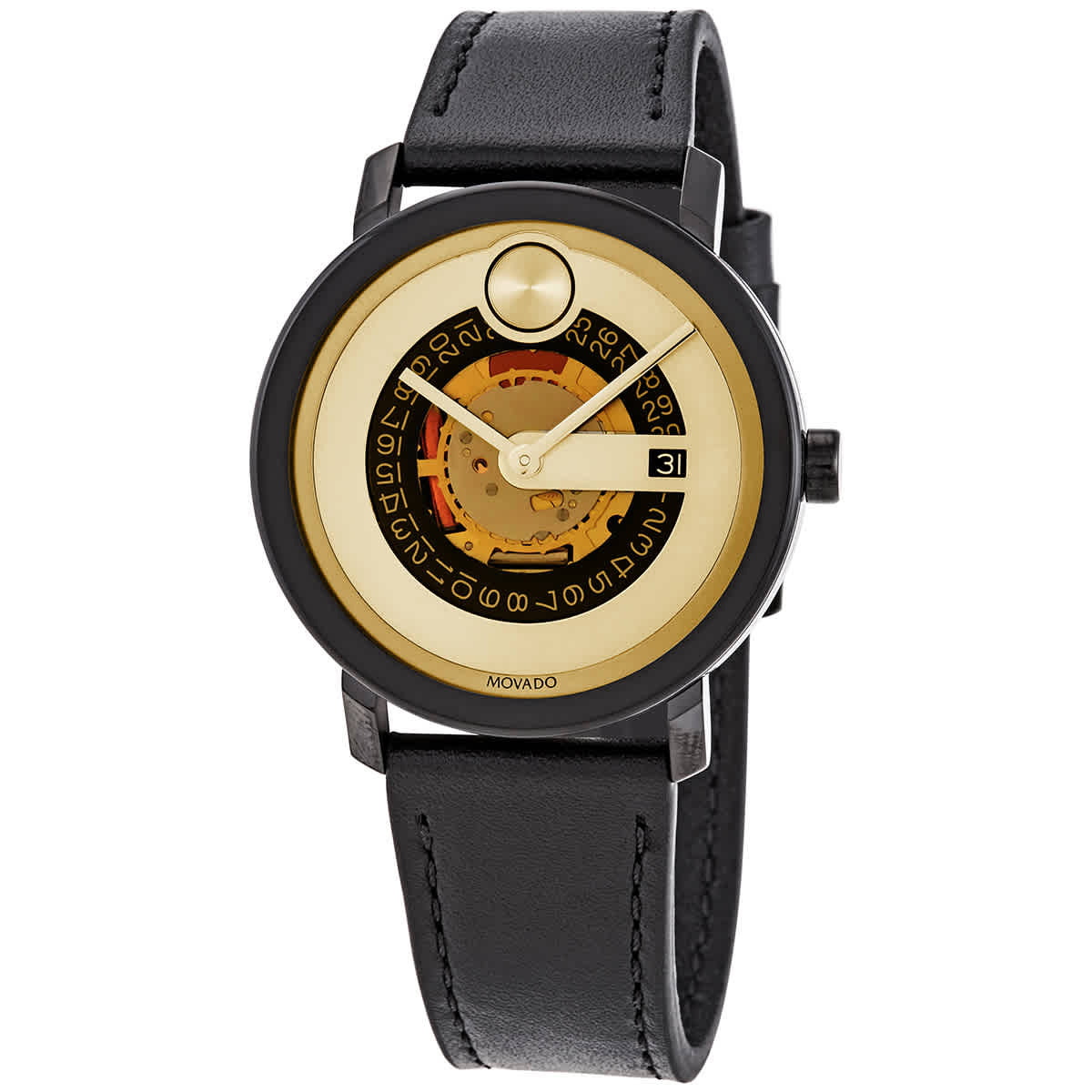 Movado Bold Evolution Quartz Gold Dial Mens Watch 3600676 Movado