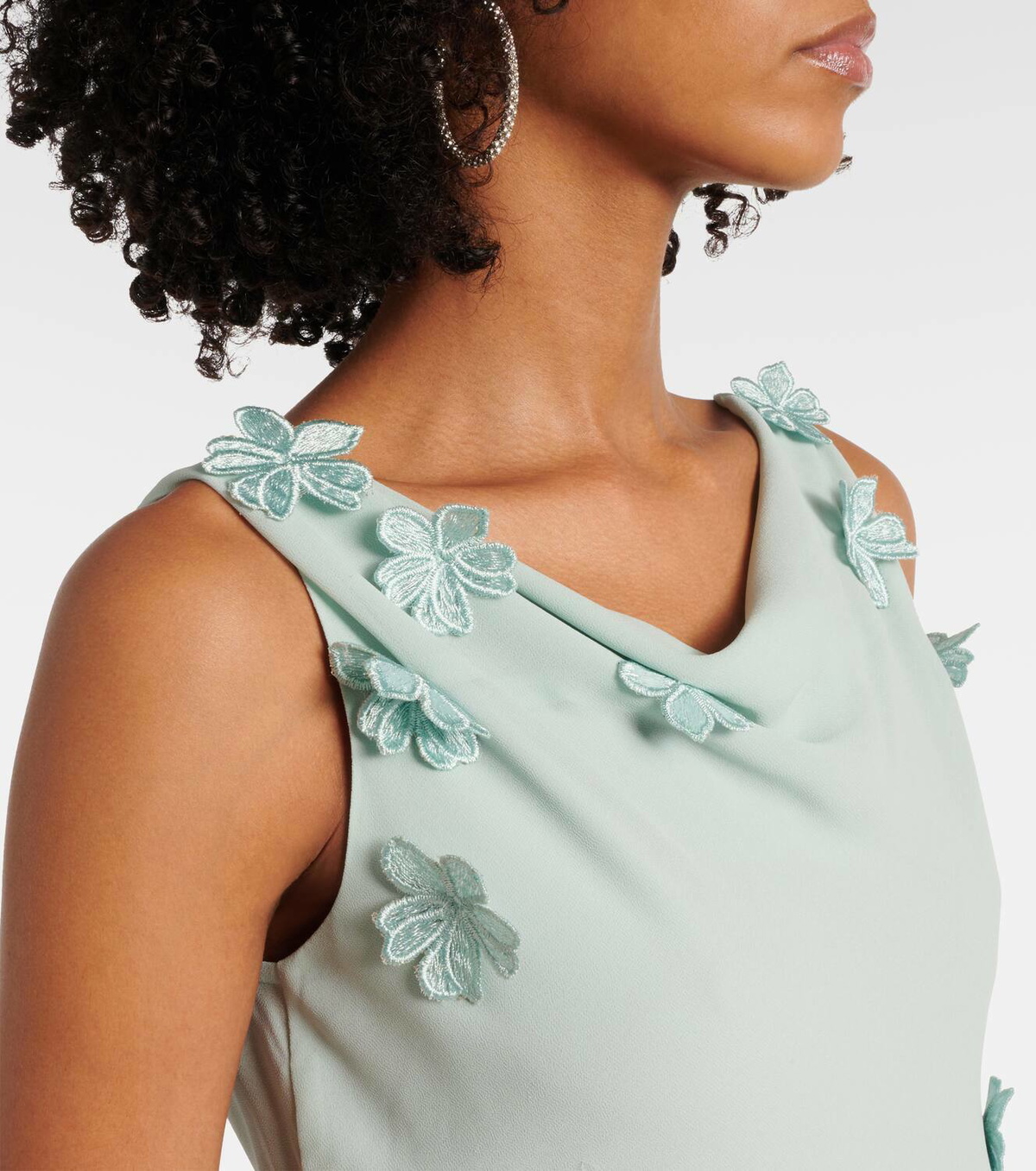 Rotate Floral-appliqué ruffled gown ROTATE Birger Christensen