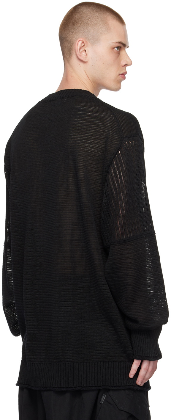 Yohji Yamamoto Black Two-Pattern Sweater Yohji Yamamoto