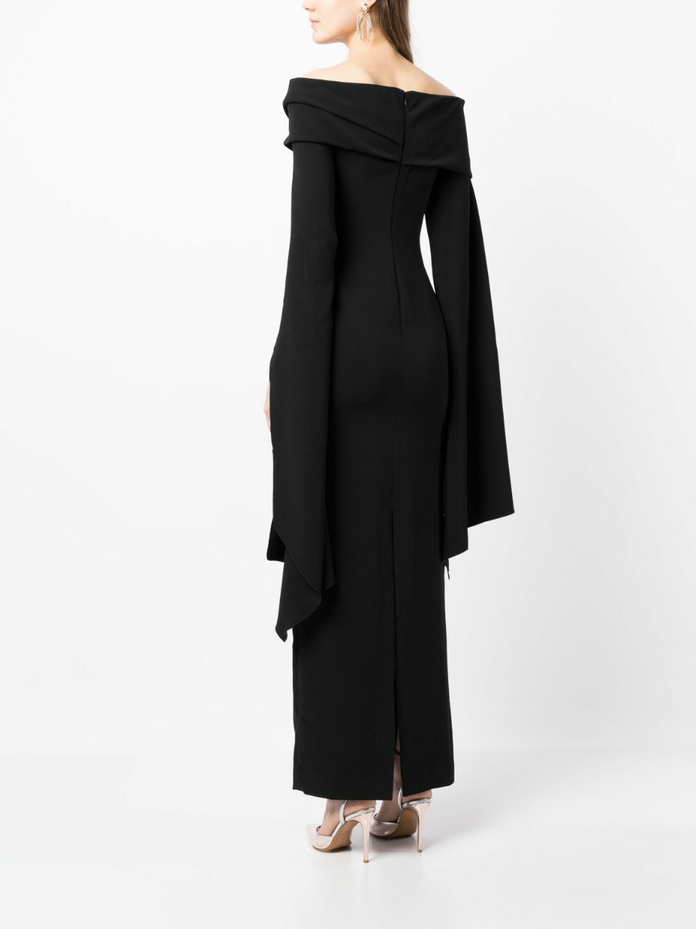 Solace London Black Arden Off-Shoulder Gown Solace London