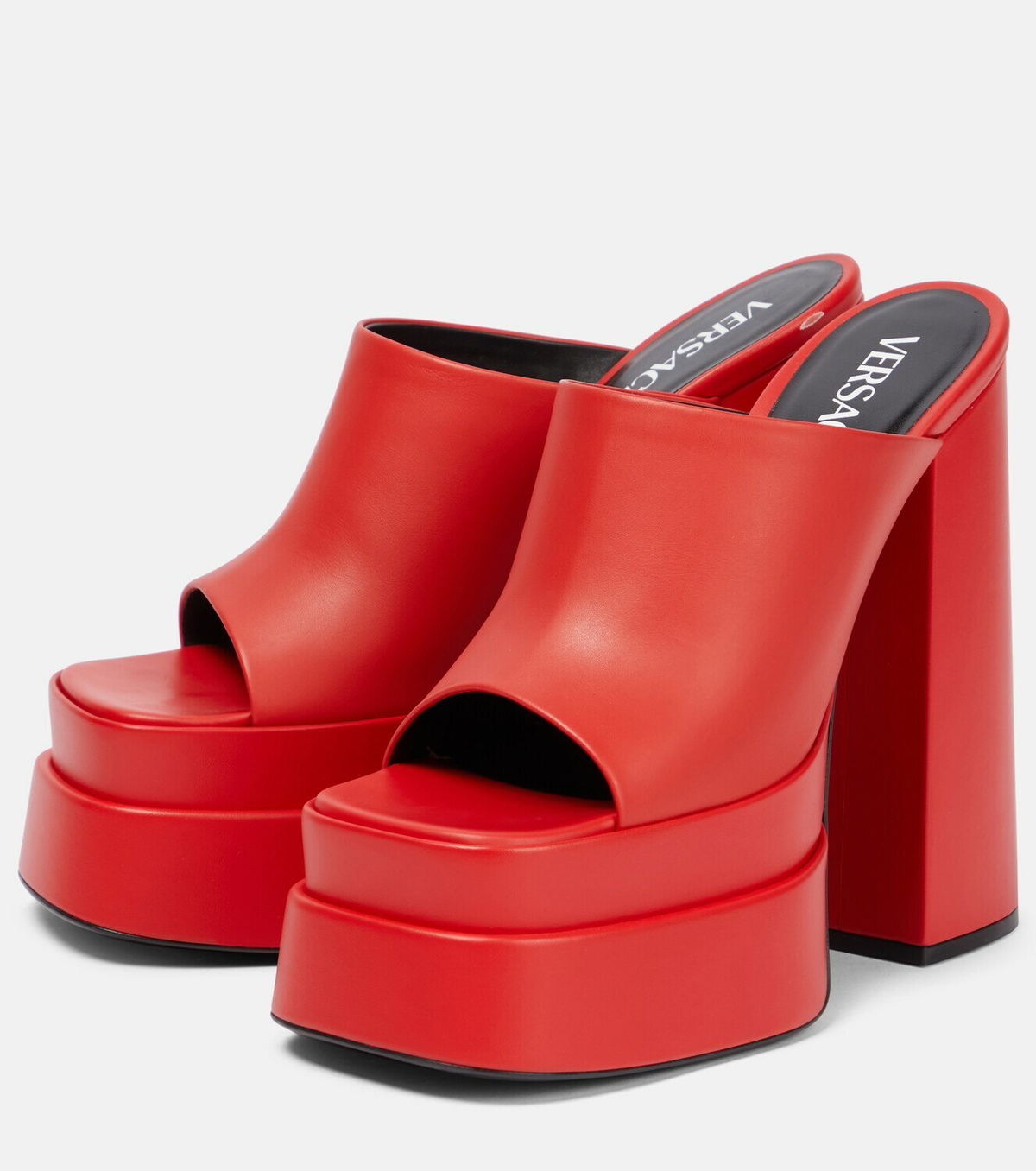 Versace Leather platform mules Versace