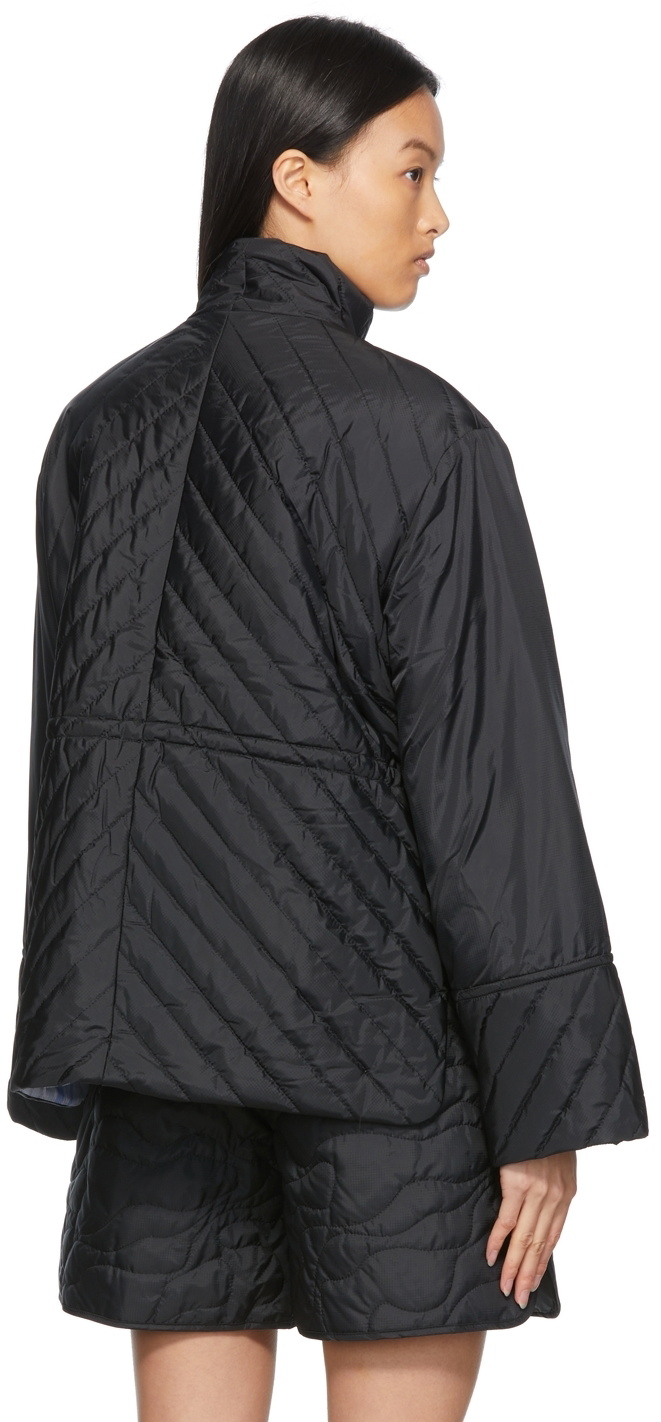 GANNI Black Quilted Recycled Ripstop Jacket GANNI