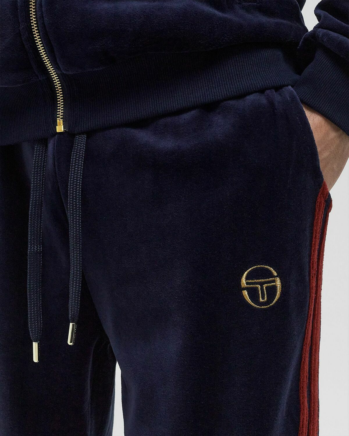 Sergio Tacchini DAMARINDO VELOUR TRACKSUIT Blue Mens Tracksuit Set ...
