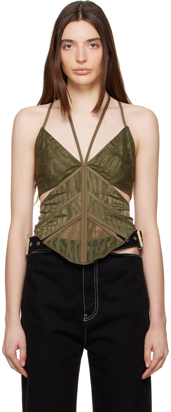 Dion Lee Green Camo Corset Dion Lee