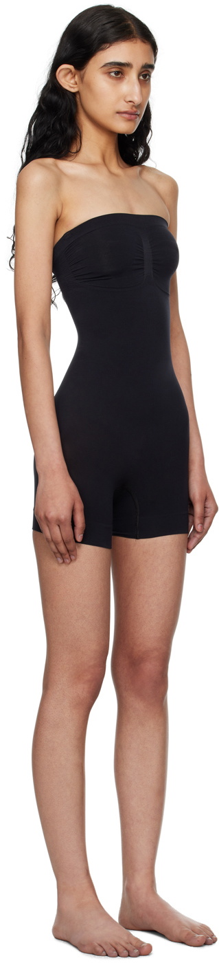 SKIMS Black Seamless Sculpt Strapless Shortie Bodysuit SKIMS