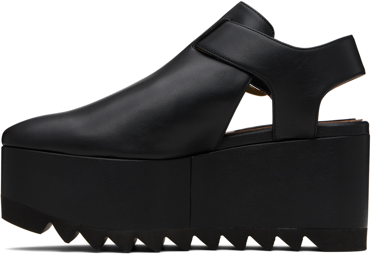 Stella McCartney Black Elyse Closed-Toe T-Bar Platform Sandals Stella ...