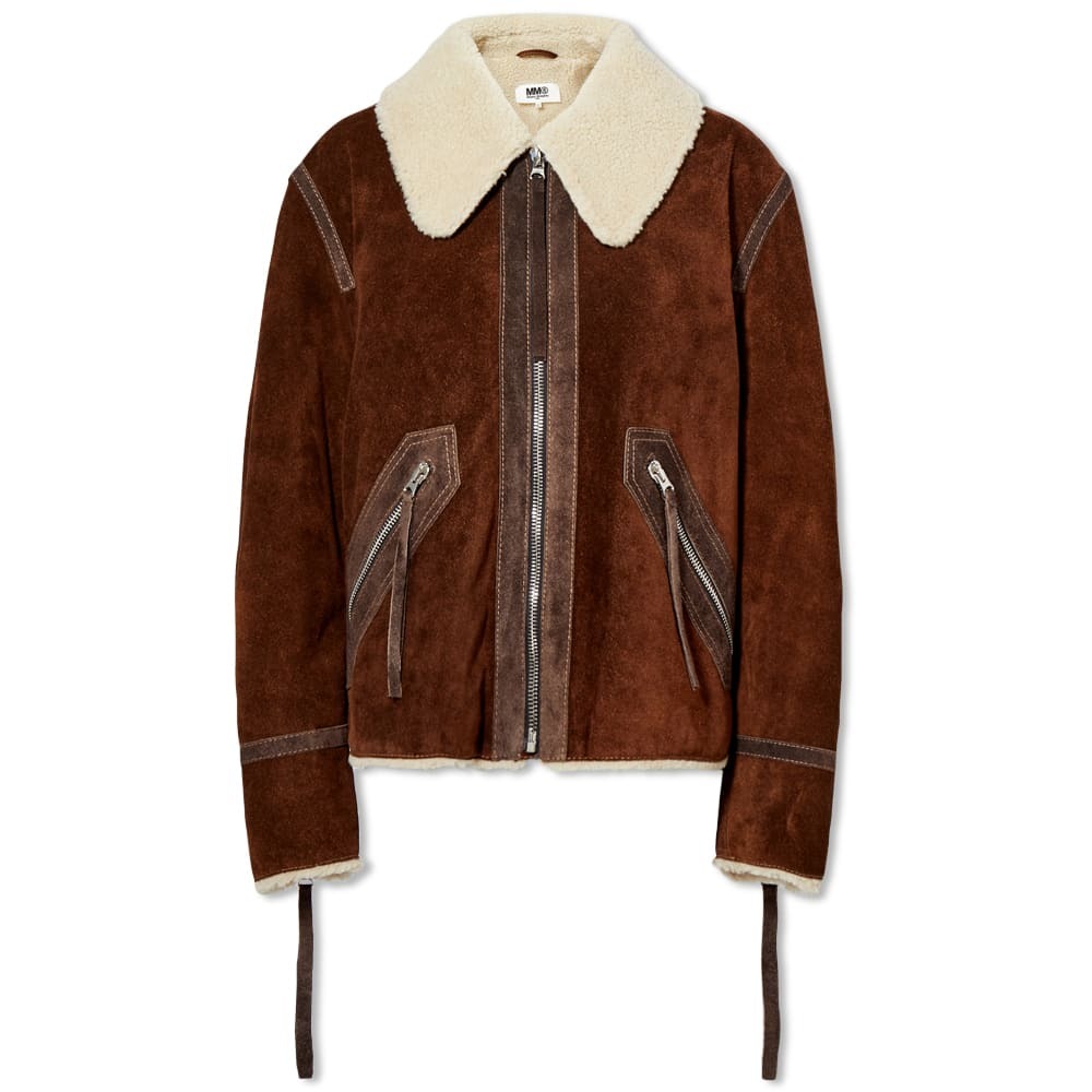 MM6 Maison Margiela Women's Shearling Sports Jacket in Brown MM6 Maison ...