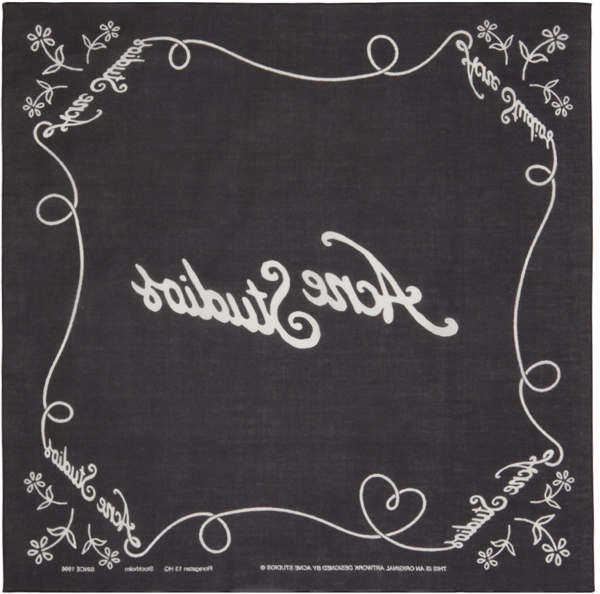 Acne Studios Black Logo Handkerchief Acne Studios