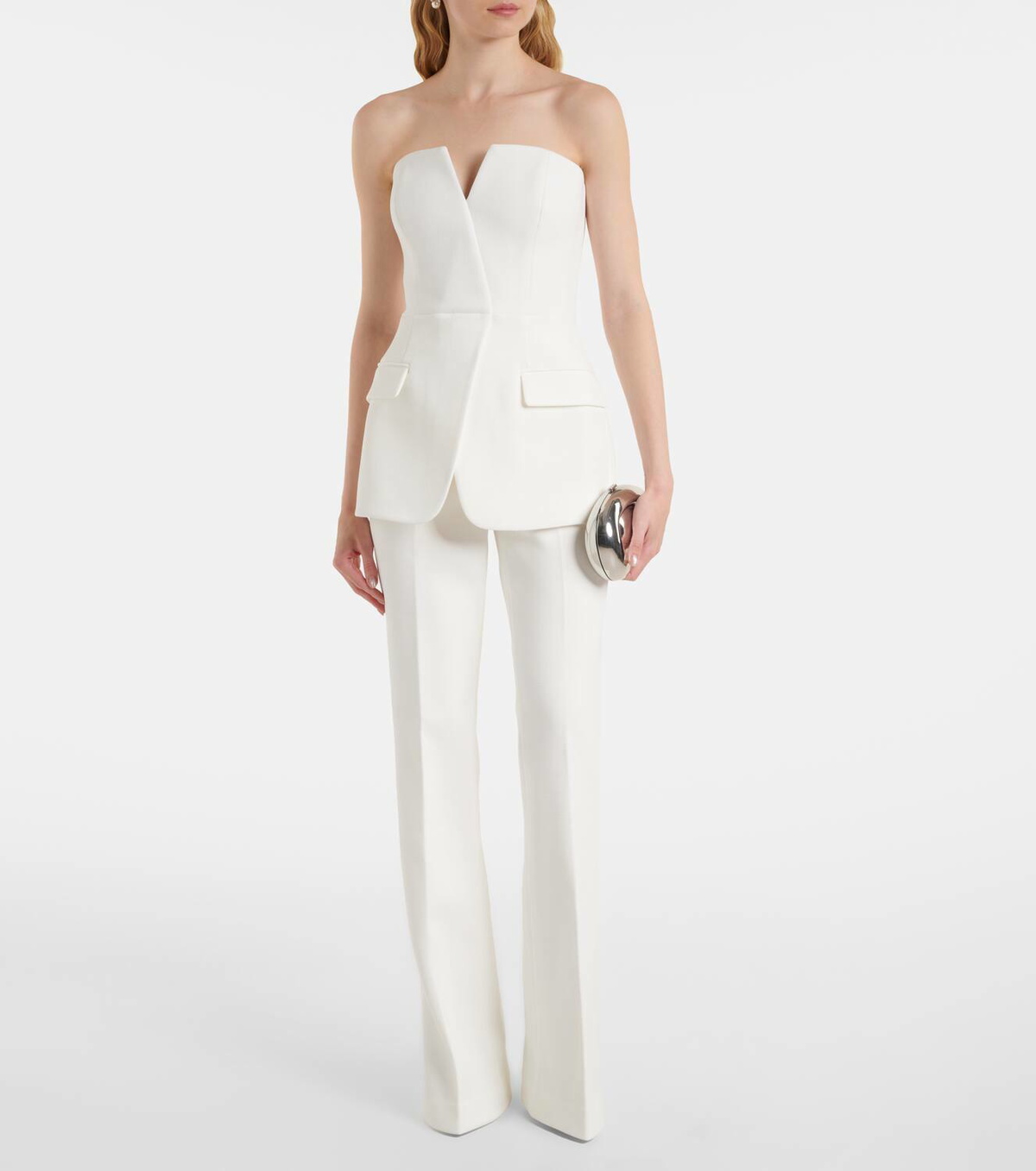 Rebecca Vallance Rory high-rise crêpe flared pants Rebecca Vallance