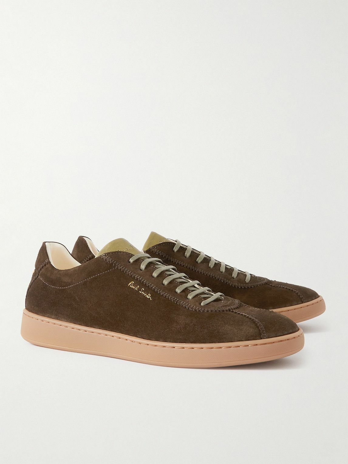 Paul Smith - Vantage Leather-Trimmed Suede Sneakers - Brown Paul Smith