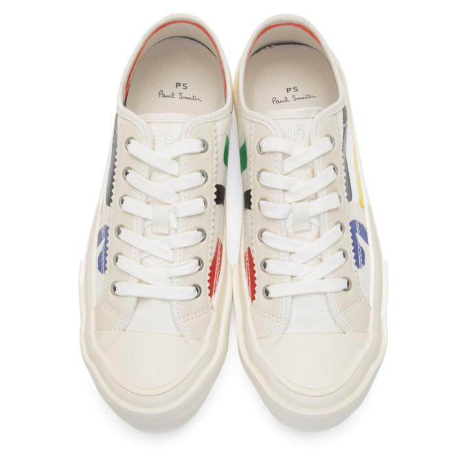 PS by Paul Smith White Painted Sports Stripes Fennec Sneakers PS by ...
